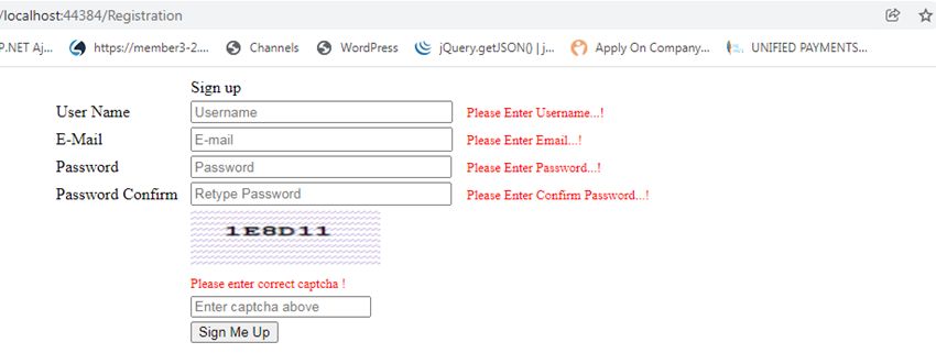ASP.NET Webform User Registration With Captcha